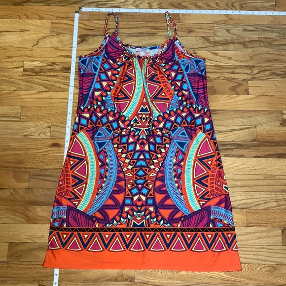 Dresses | Aztec Summer Bold Bright Design Spaghetti Strap Dress | Poshmark